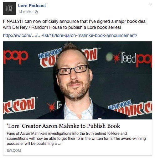 Lore Podcast Set To Produce Book Version of Series | The Outerhaven