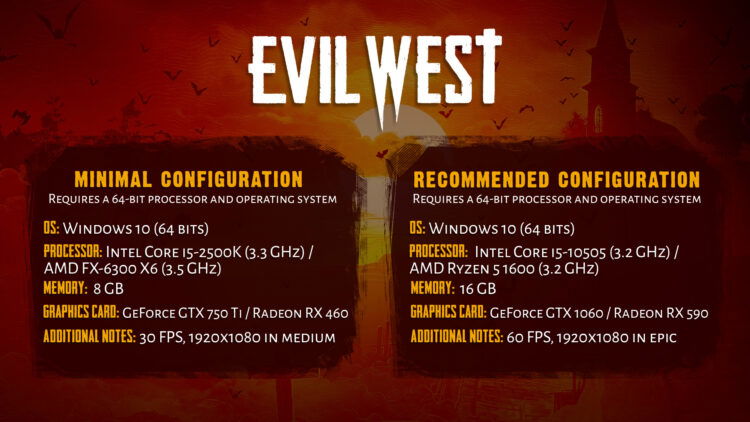 Evil West PC Minimum and Recommended PC Requirements Revealed | The Outerhaven