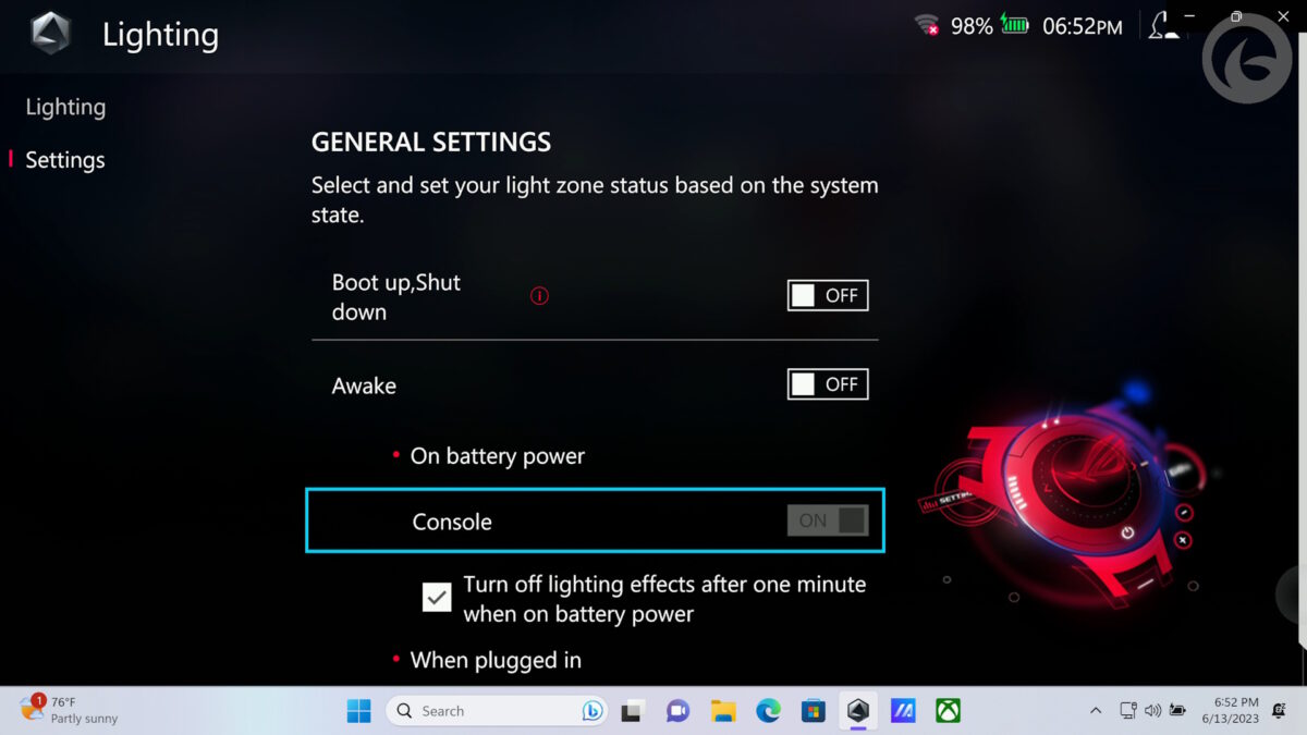 How to disable the RGB lighting on the Asus ROG Ally | The Outerhaven